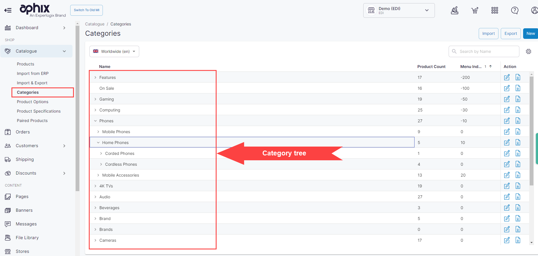 Using category management configuration tool